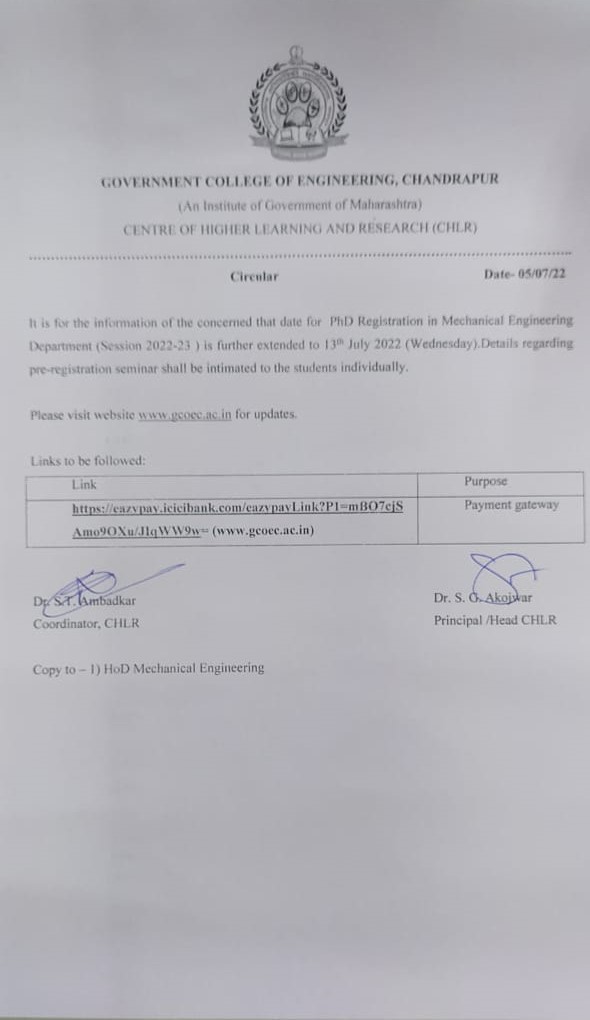 Welcome To Government College of Engineering ,Chandrapur